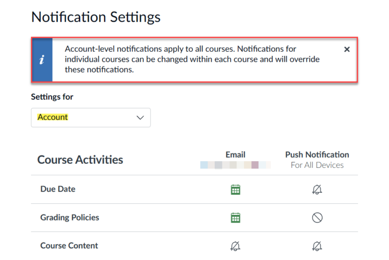 Set Announcement Notification E-mails – Canvas Resources